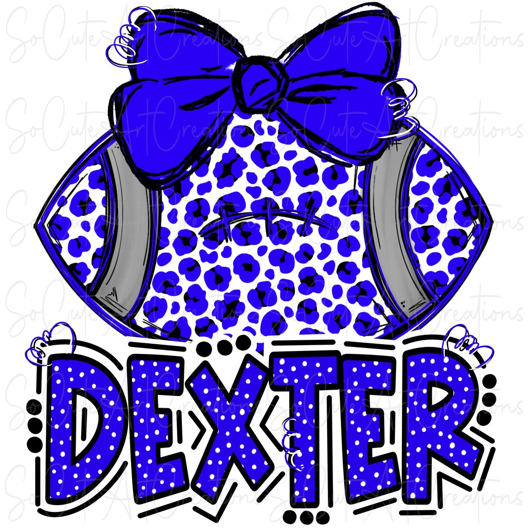 DEXTER - Football and Bow - Doodle Letters - School Spirit ...