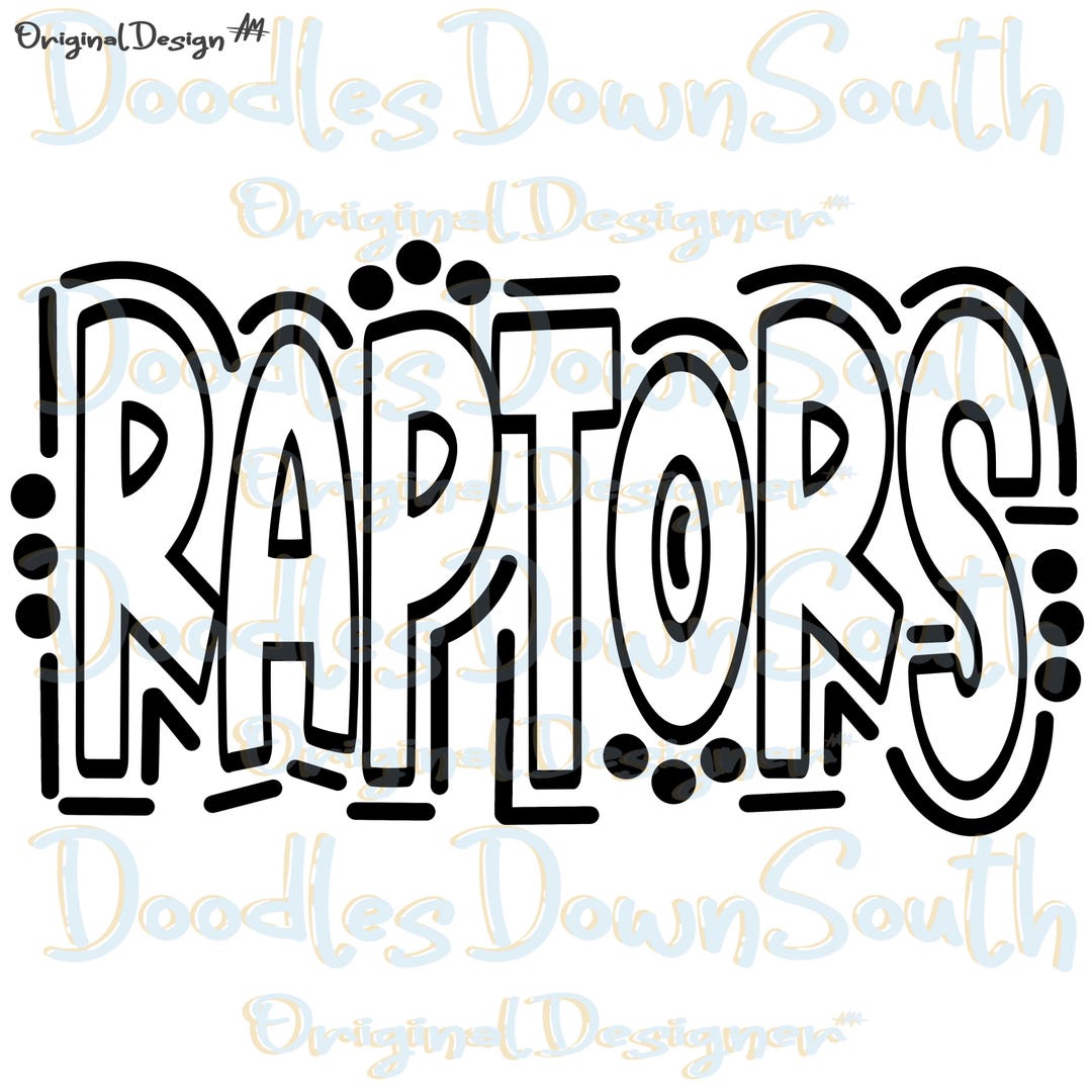 RAPTORS - Doodlewordoutline - Sublimation PNG and SVG - Digital Artwork ...