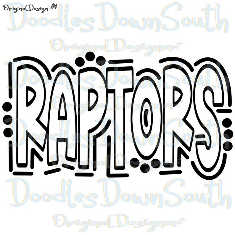 RAPTORS - Doodlewordoutline - Sublimation PNG and SVG - Digital Artwork ...