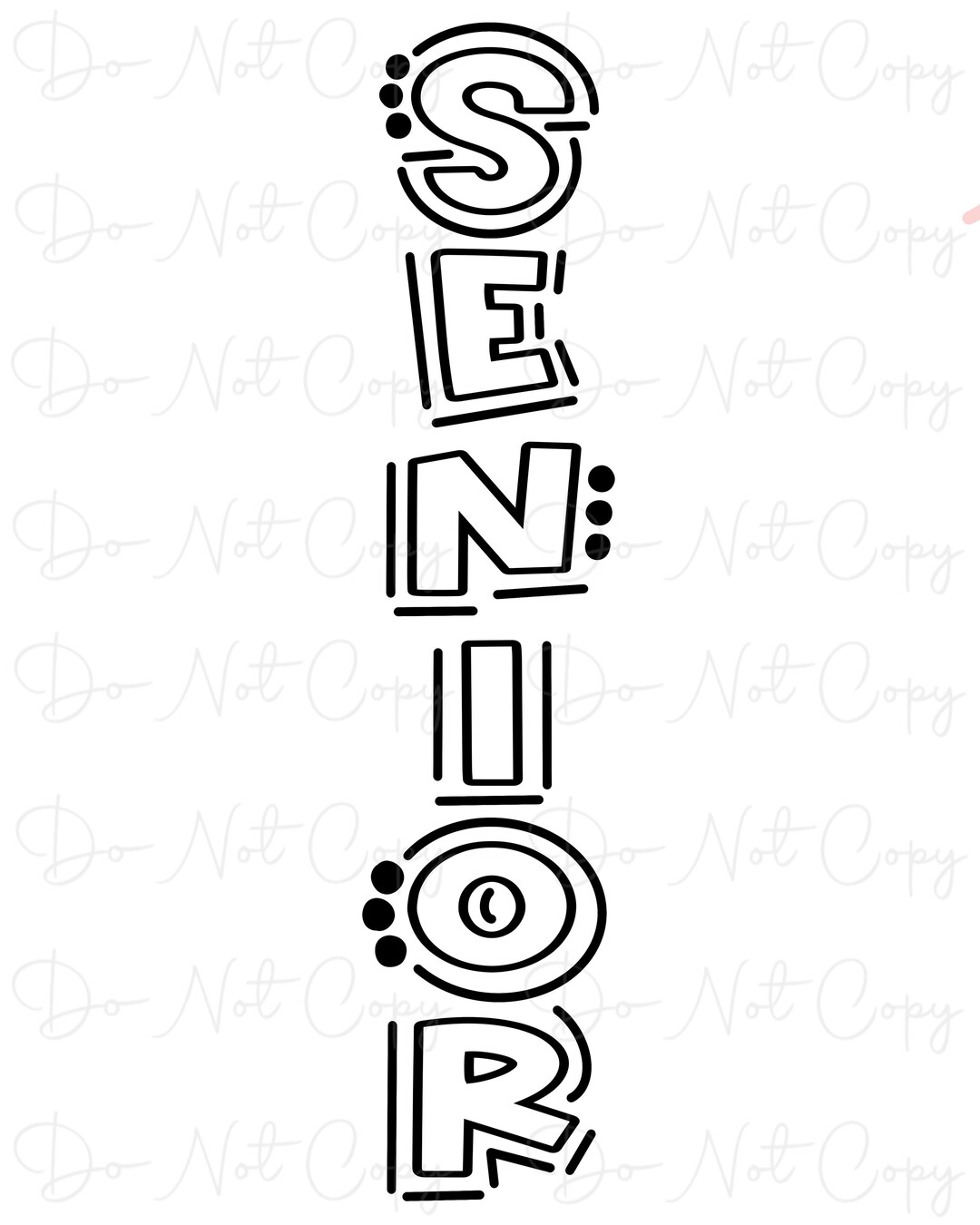 SENIOR Vertical - Doodle Word - Sublimation PNG - Digital Artwork ...