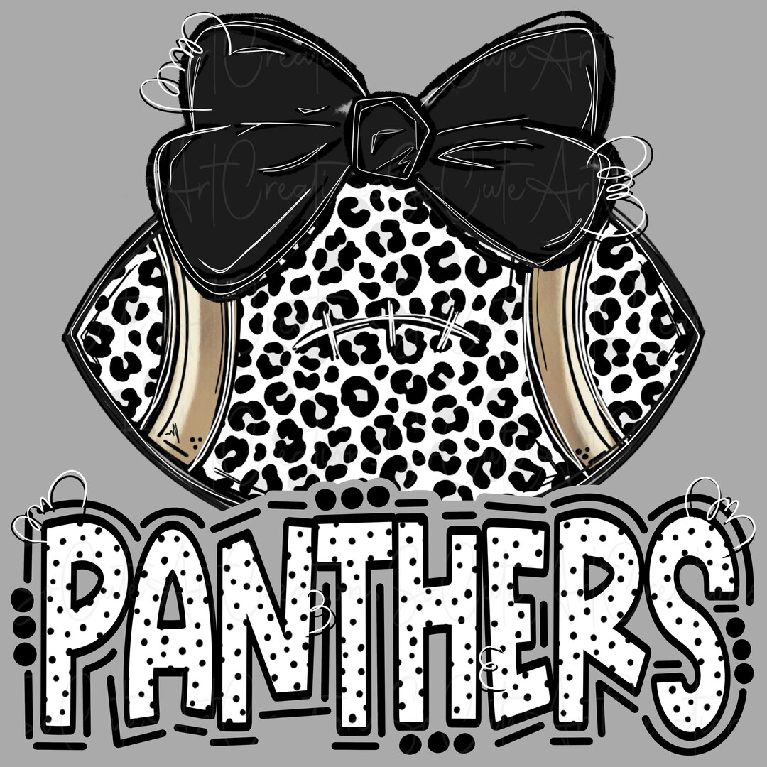 PANTHERS - Football and Bow - Doodle Letters - School Spirit ...