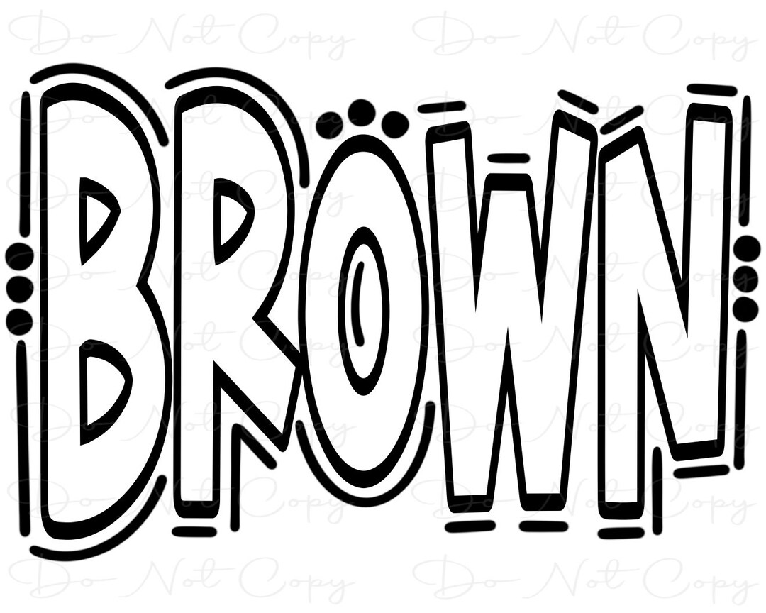 BROWN - Doodle Letters - Transparent - Sublimation PNG SVG - Digital ...