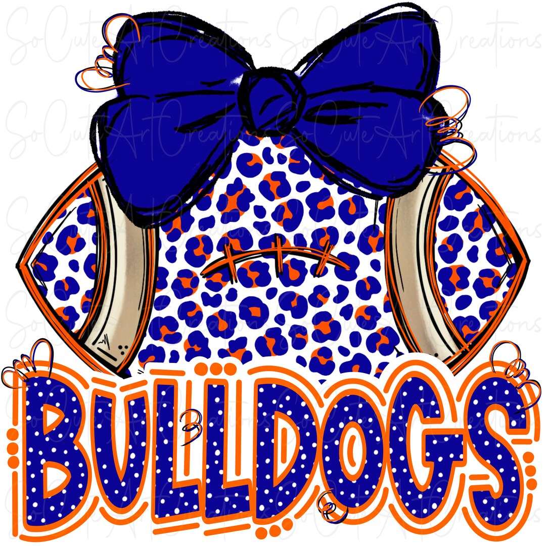 BULLDOGS Football and Bow - Doodle Letters - School Spirit ...