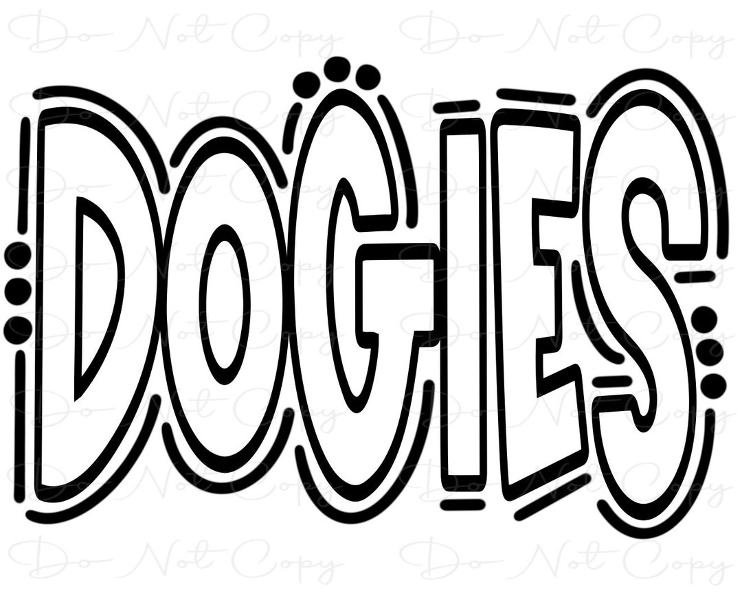 DOGIES - Doodle Letters Transparent Background - Sublimation PNG and ...
