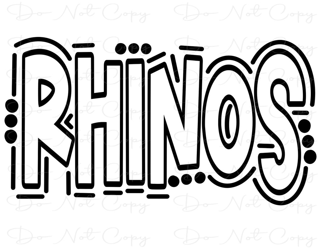 RHINOS- Doodle Letters - Sublimation PNG and SVG - Digital Artwork ...