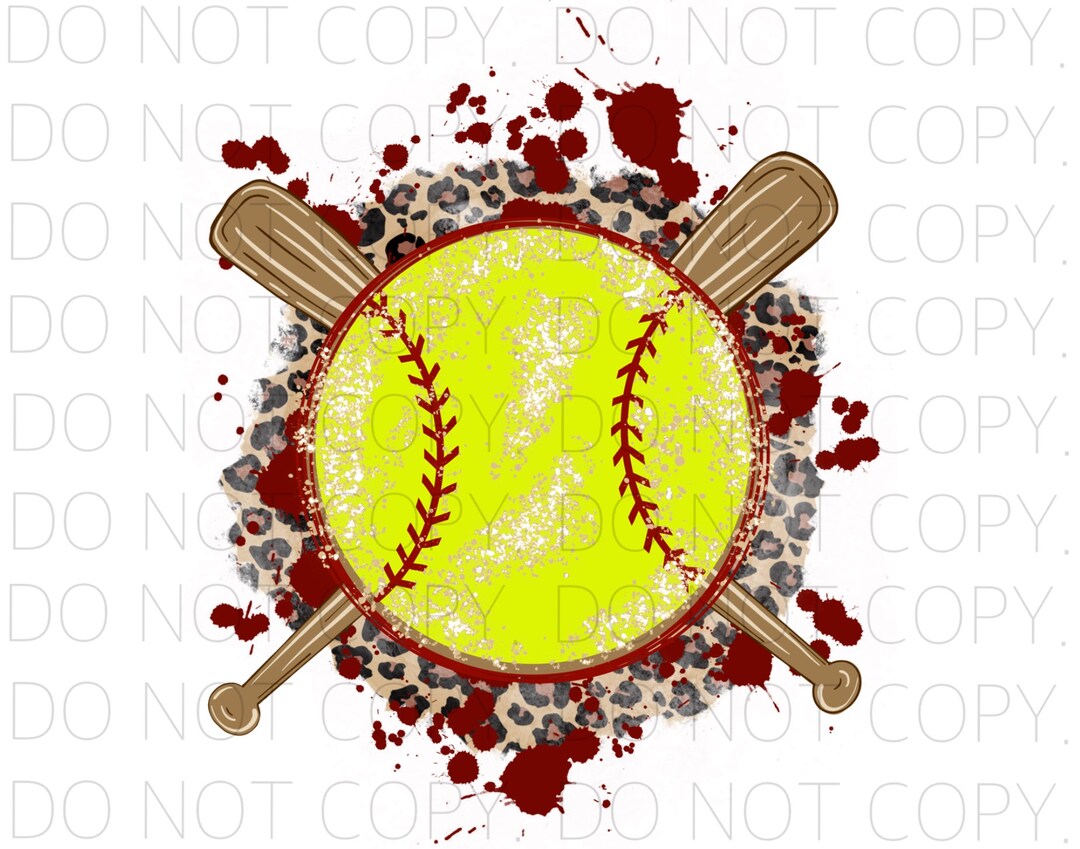 Blank Softball Red Paint Splatter and Leopard - School Spirit ...