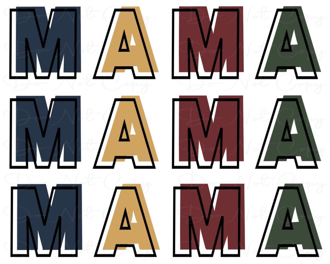 MAMA Block Letters - Sublimation PNG - Digital Artwork - Etsy