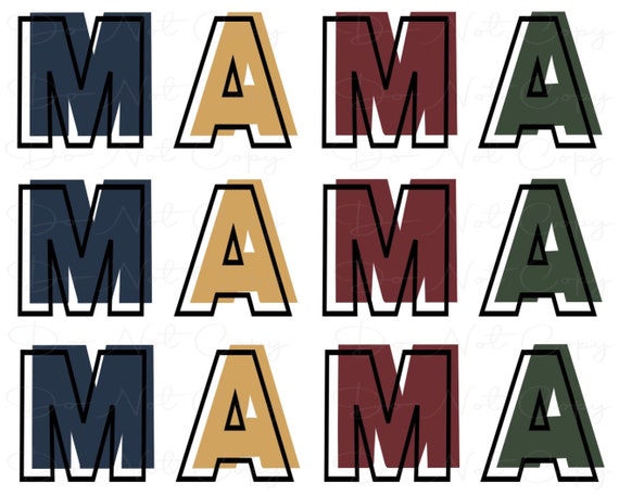 MAMA Block Letters Sublimation PNG Digital Artwork - Etsy