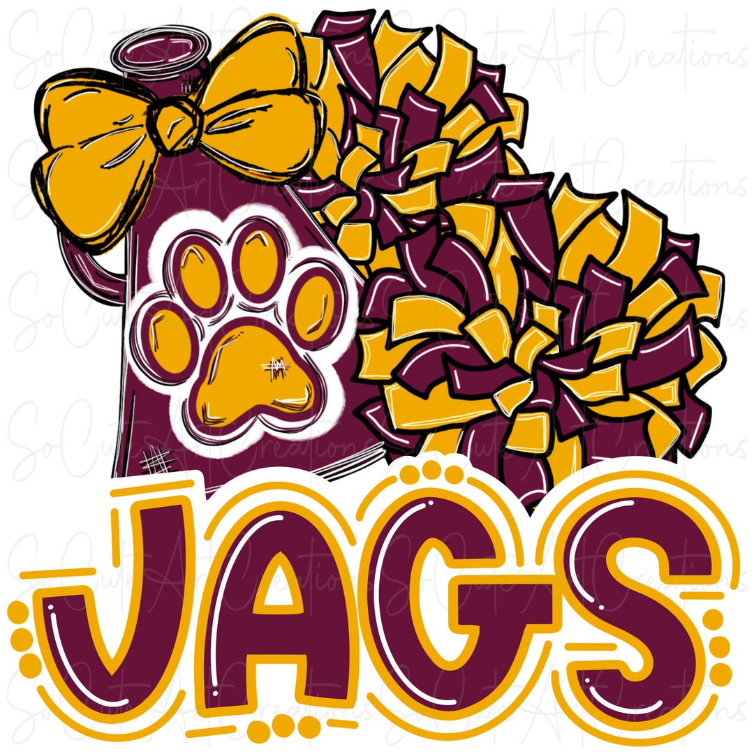 JAGS - Cheer Pompoms Megaphone - Doodle Letters - Sublimation PNG ...