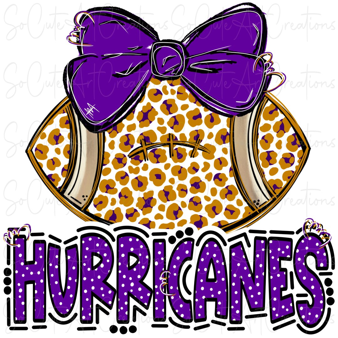 HURRICANES - Football and Bow - Doodle Letters - School Spirit ...
