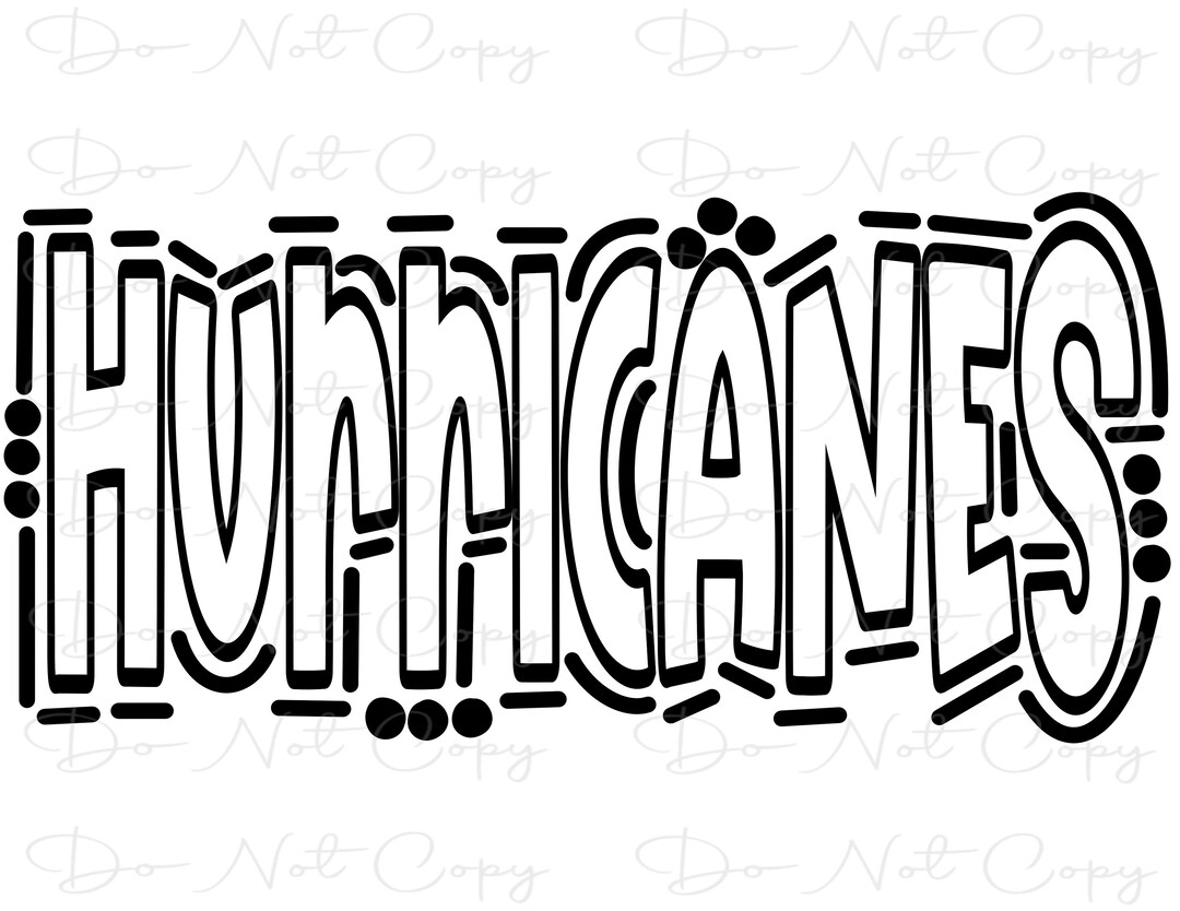HURRICANES - Doodle Letters Transparent Background - Sublimation PNG ...