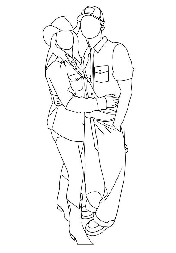 Custom Line Art Portrait From Photo Personalized Portrait - Etsy