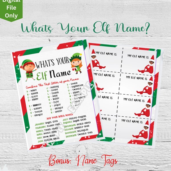 Whats Your Elf Name - Etsy