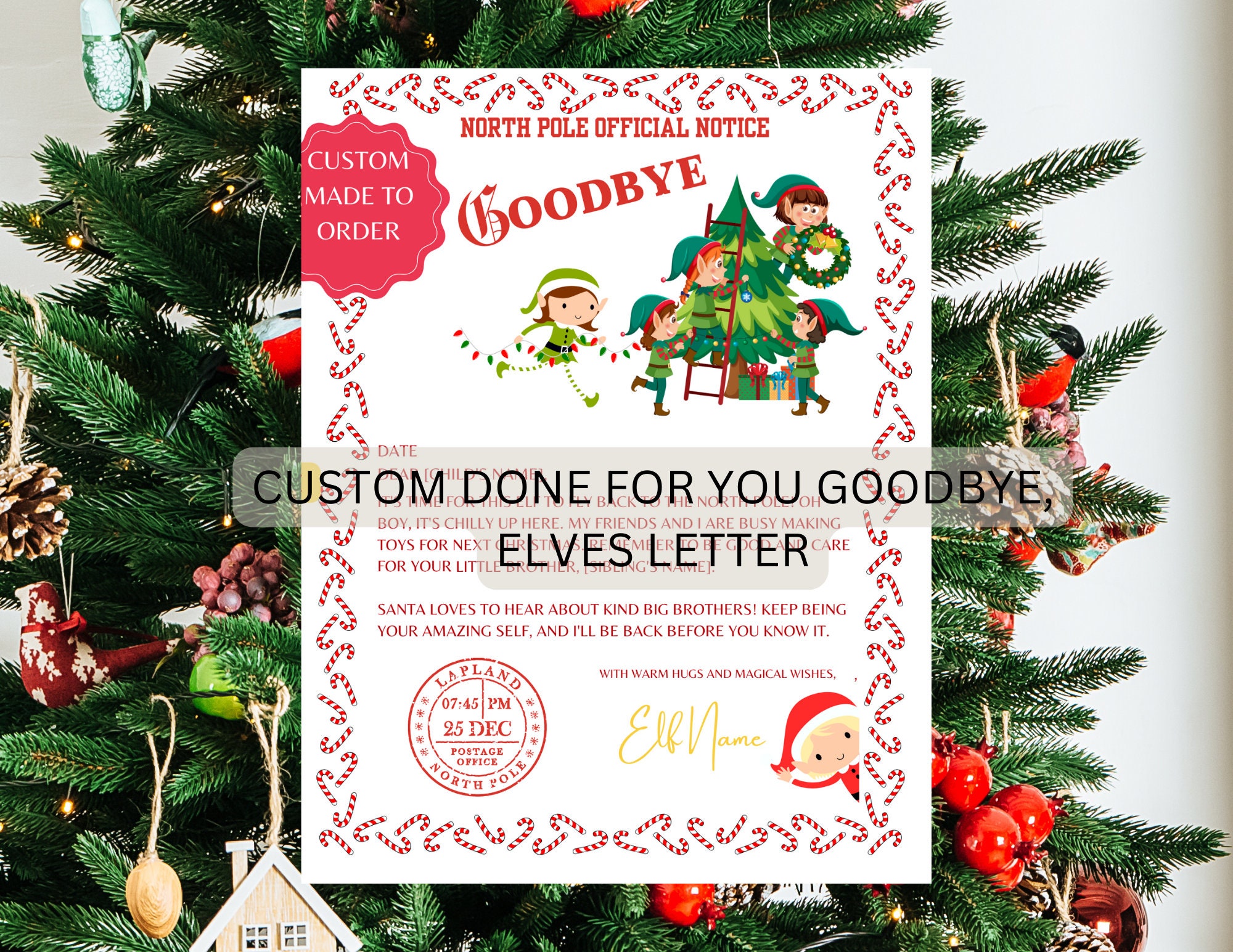 Personalized Elf Goodbye Letter & Christmas Eve Activity Custom ...