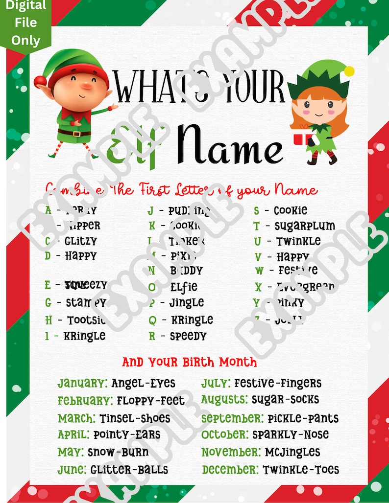 What's Your Elf Name Printable Elf Name Generator Sassy - Etsy