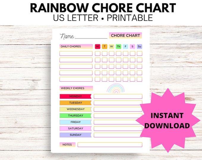 Editable Girl Rainbow Reward Chart for Kids, Rainbow Routine Chart ...