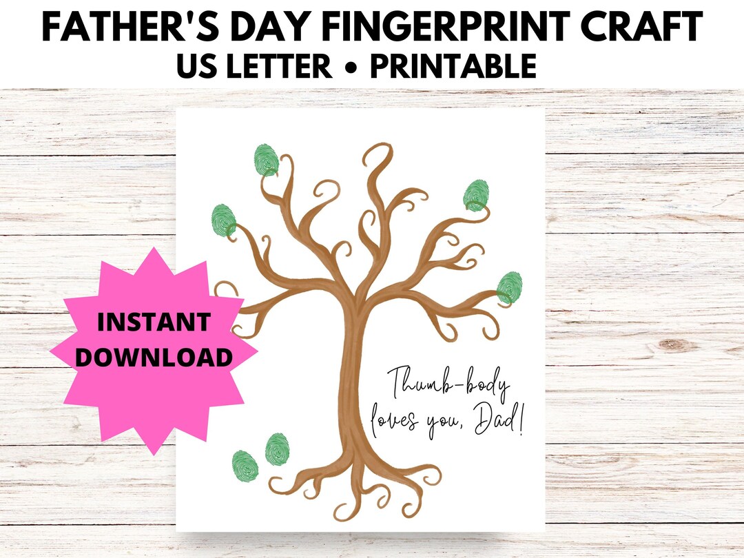 Father's Day Fingerprint Craft Father's Day Thumbprint Craft Gift From ...