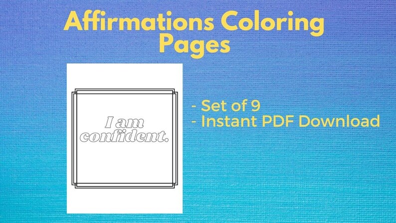Affirmations Coloring Pages Printable Positive Affirmation Sheets Kids ...
