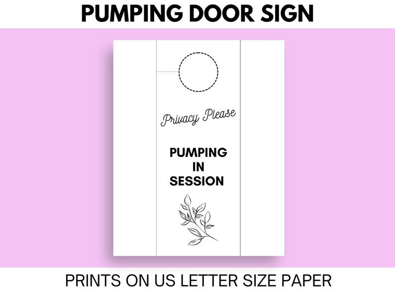 Pumping Sign for Work Sign for Lactation Room Sign for Pumping Door Tag ...