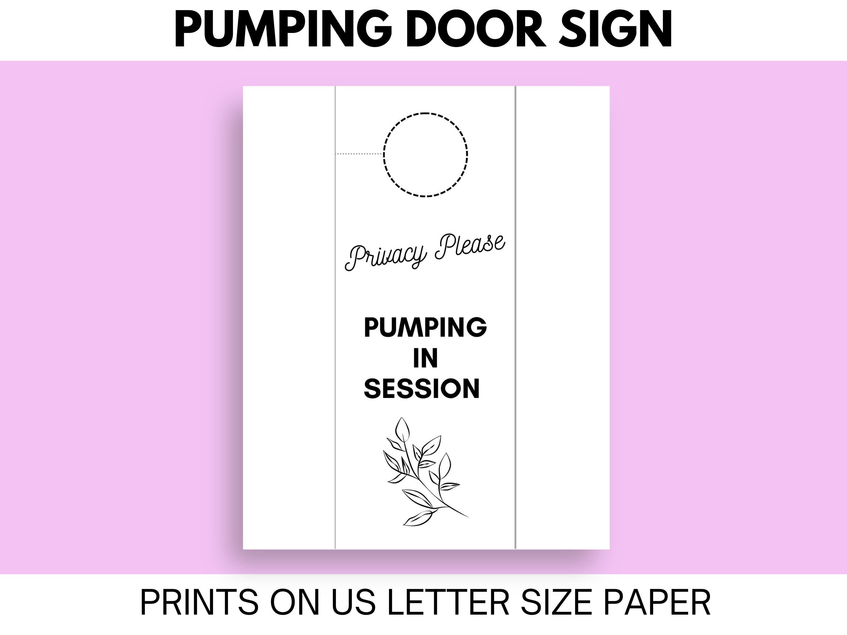 Pumping Sign for Work Sign for Lactation Room Sign for Pumping Door Tag ...