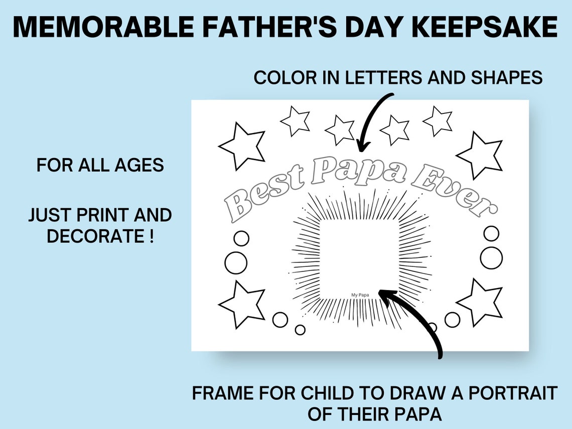 Best Papa Father's Day Keepsake Printable, Father's Day Gift From Kids ...