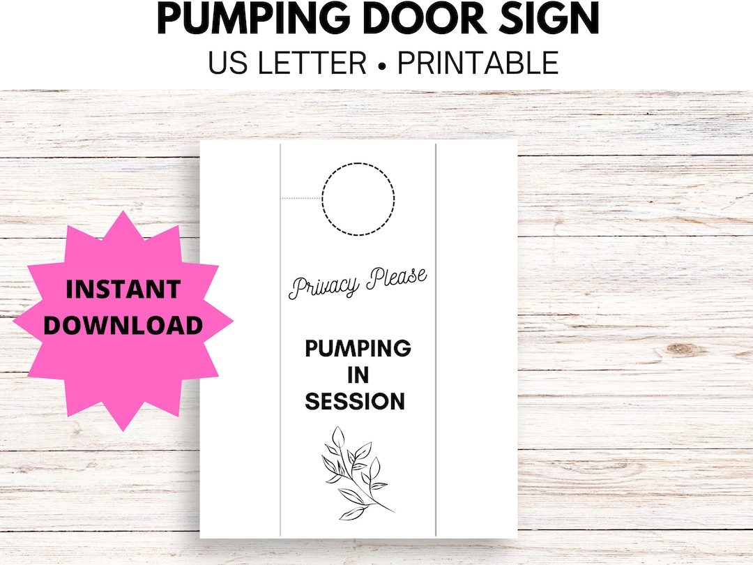 Pumping Sign for Work Sign for Lactation Room Sign for Pumping Door Tag ...