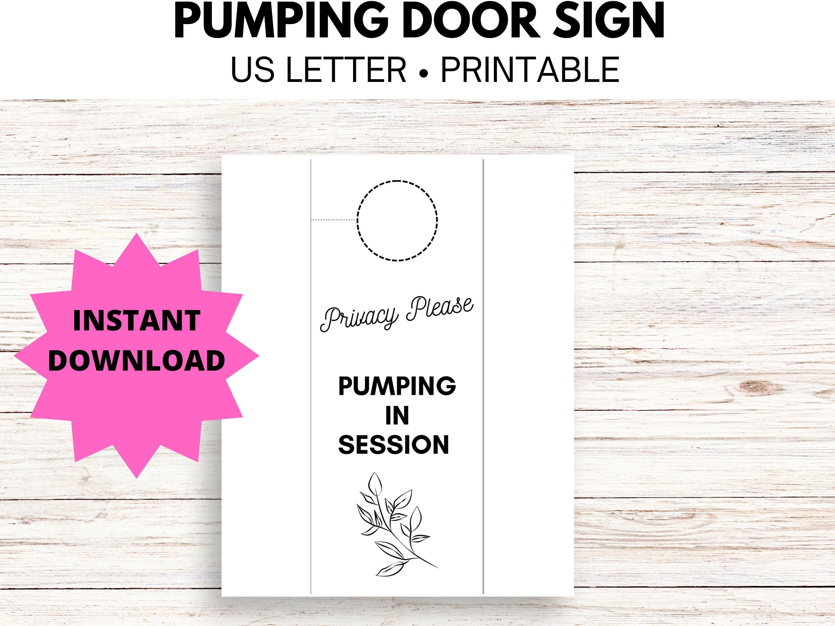 Pumping Sign for Work Sign for Lactation Room Sign for Pumping Door Tag ...