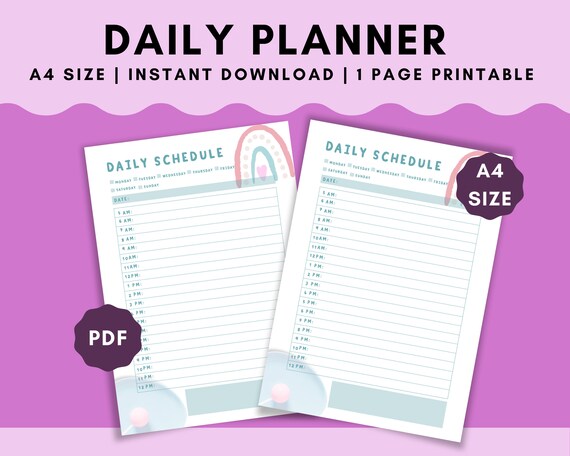 Printable Kids Daily Planner Daily Journal Kids Activity - Etsy