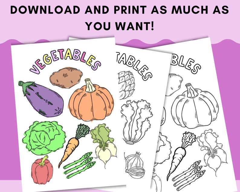 Printable Coloring Page Vegetables Learning Activities for Kids ...