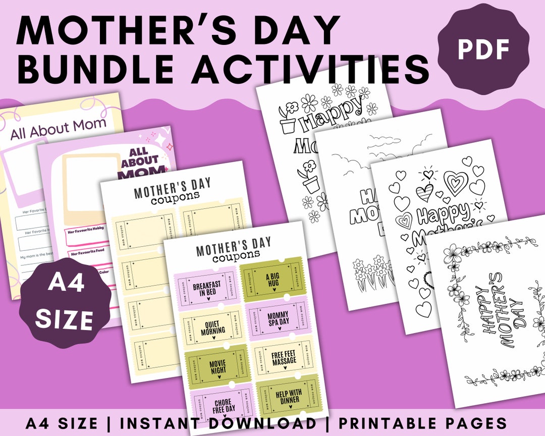 Printable Mothers Day Activity All About Mom, Mothers Day Coloring ...