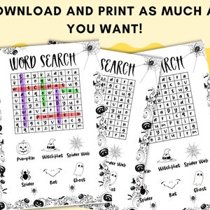 Printable Kids Activity Sheet Halloween Party Games Word Search ...