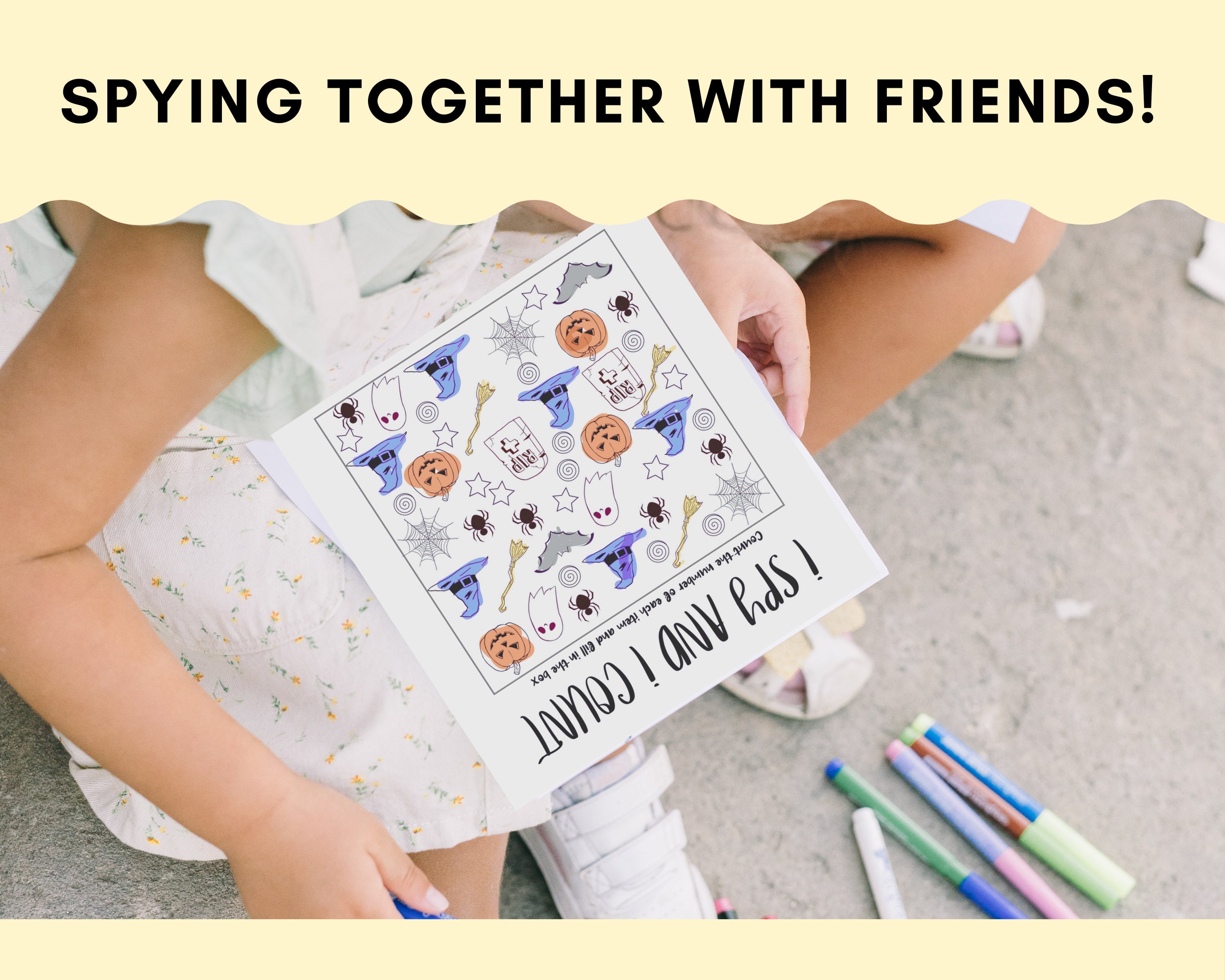 Printable Kids Activity Sheet I Spy and I Count Halloween - Etsy