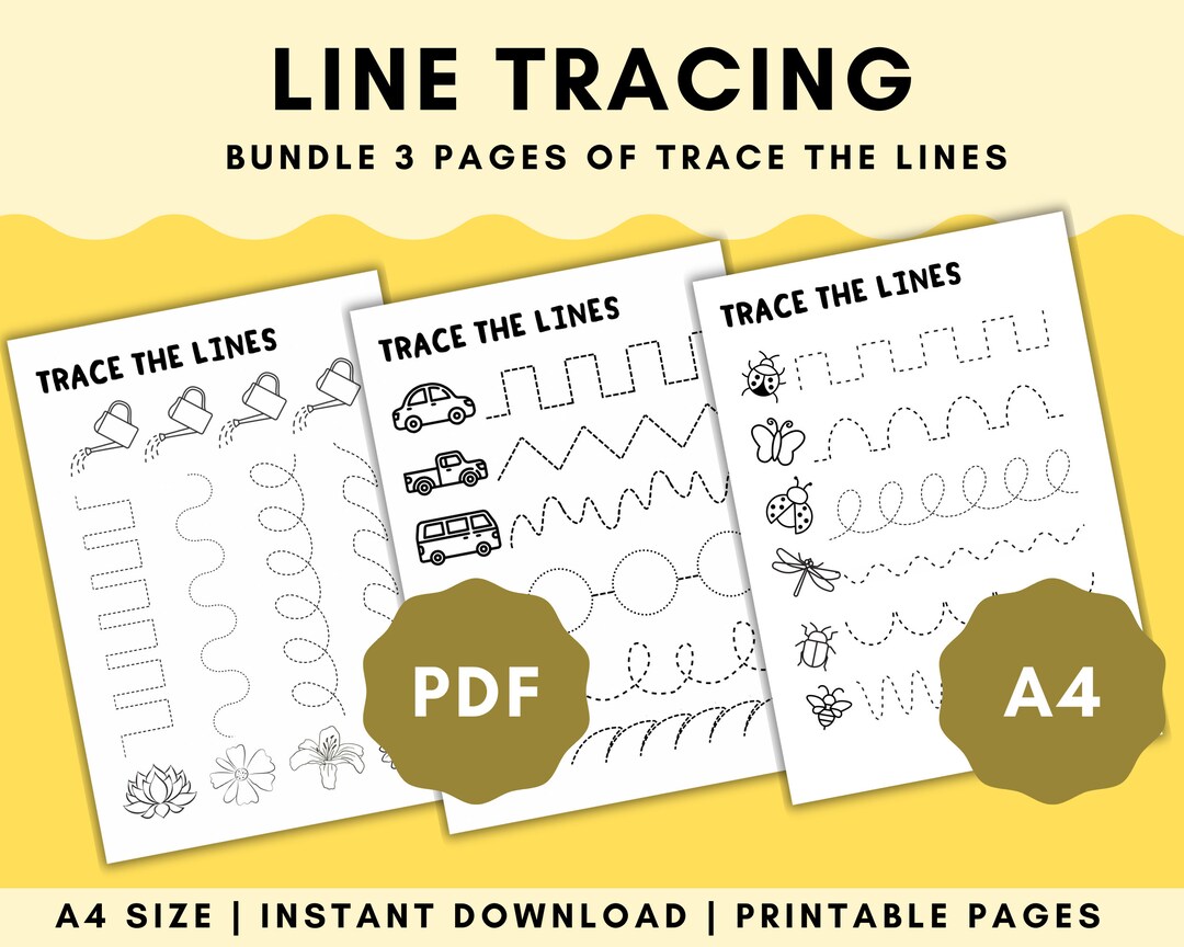 Printable Line Tracing Worksheet Kids Handwriting Exercise Printable ...