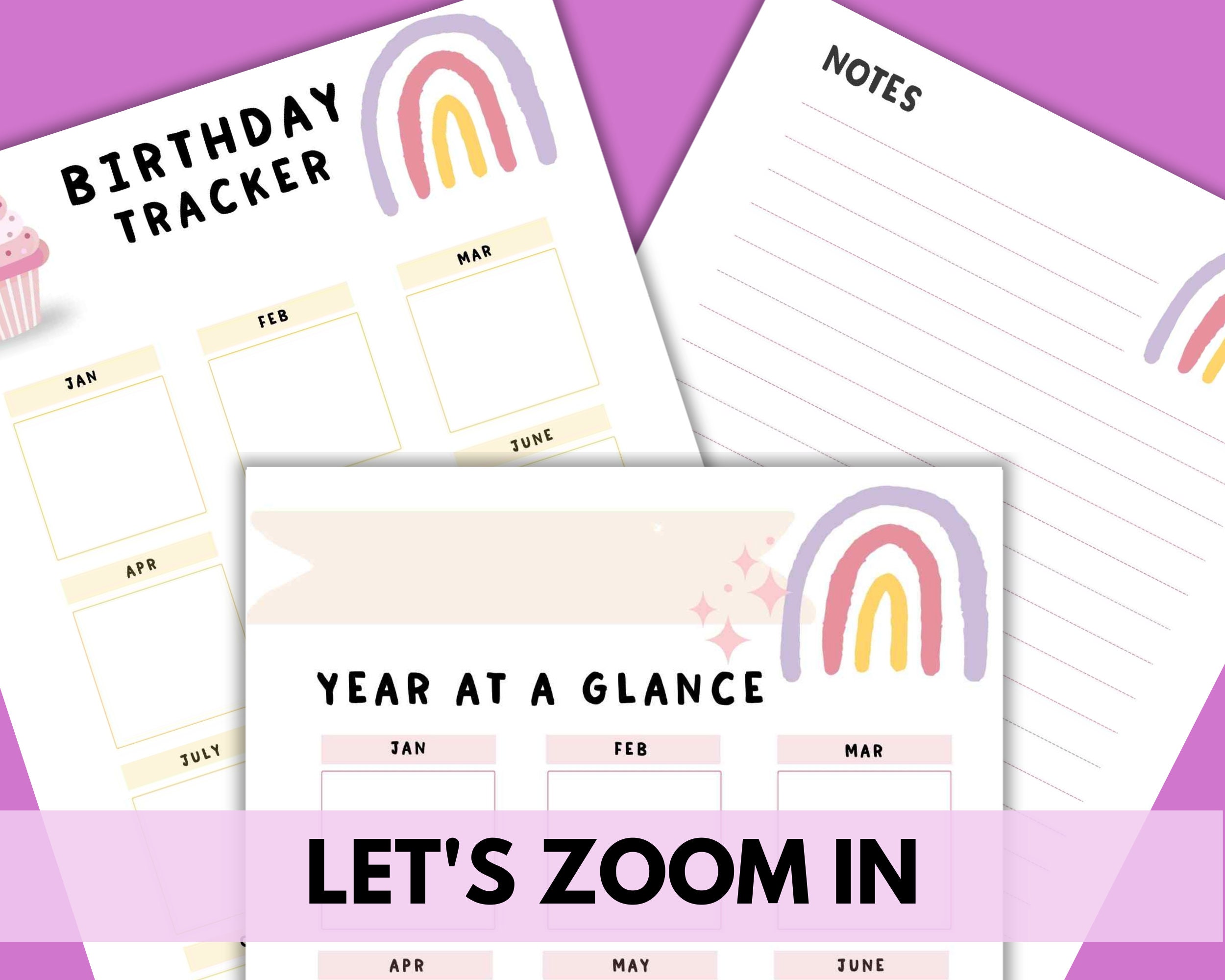 Printable Rainbow Planner Extra Pages BONUS: 2023 Calendar Kids ...
