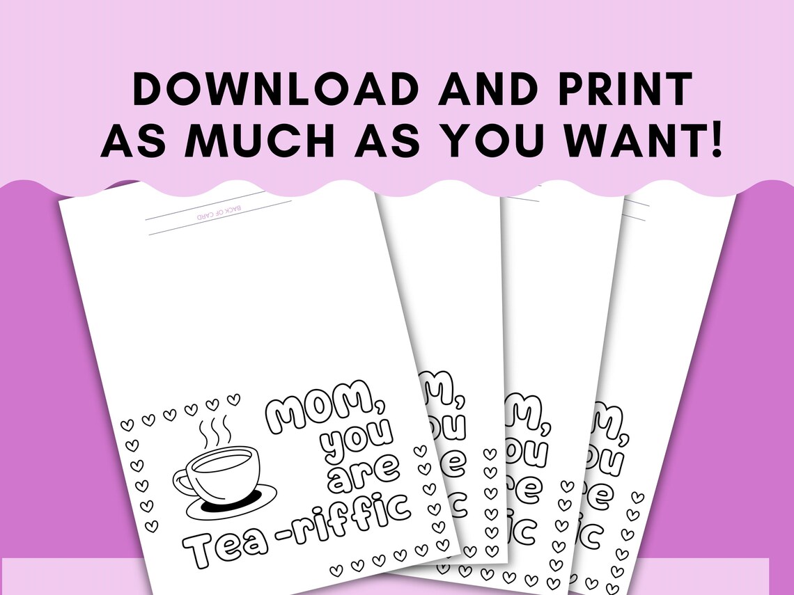 Printable Mother's Day Coloring Card Template Kids Activity Coloring ...