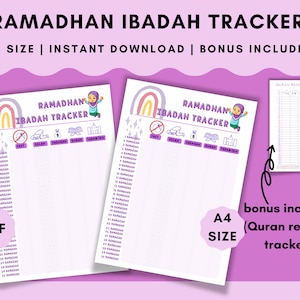 Printable Kids Ramadan Ibadah Tracker for Kids Activity Ramadan ...