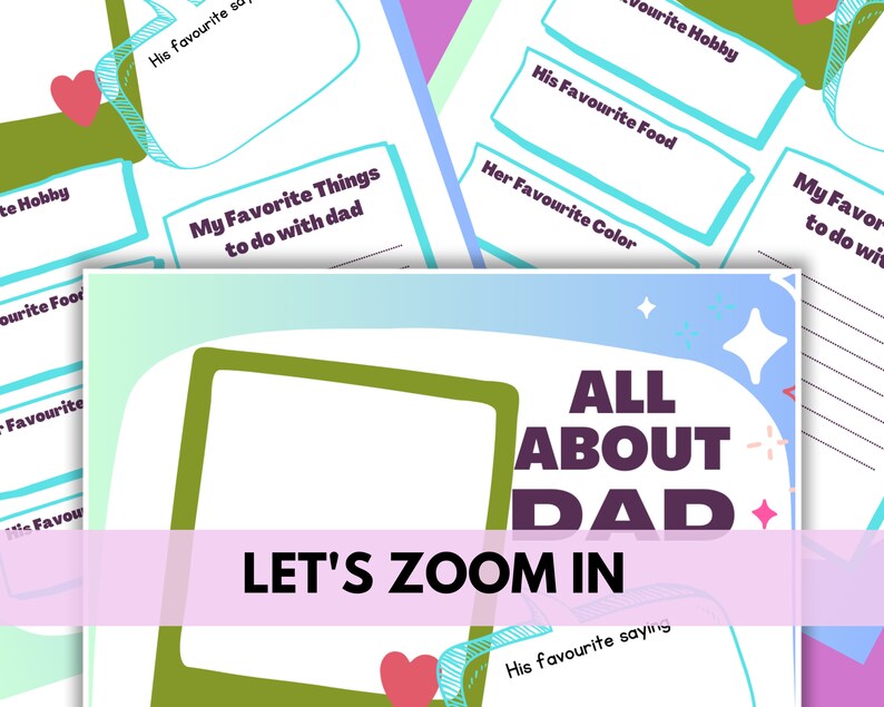 Printable Father’s Day Activity Ideas All About Dad Worksheet Knowing ...