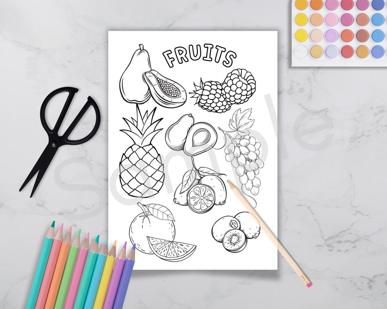 Printable Coloring Page Fruits Coloring Sheet for Kids Activity Ideas ...