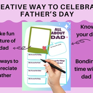 Printable Father’s Day Activity Ideas All About Dad Worksheet Knowing ...