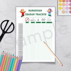 Printable Kids Ramadan Ibadah Tracker for Kids Activity Learning ...