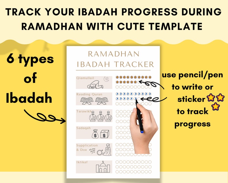 Printable Ramadan Ibadah Tracker Ramadan Activity With BONUS Quran ...
