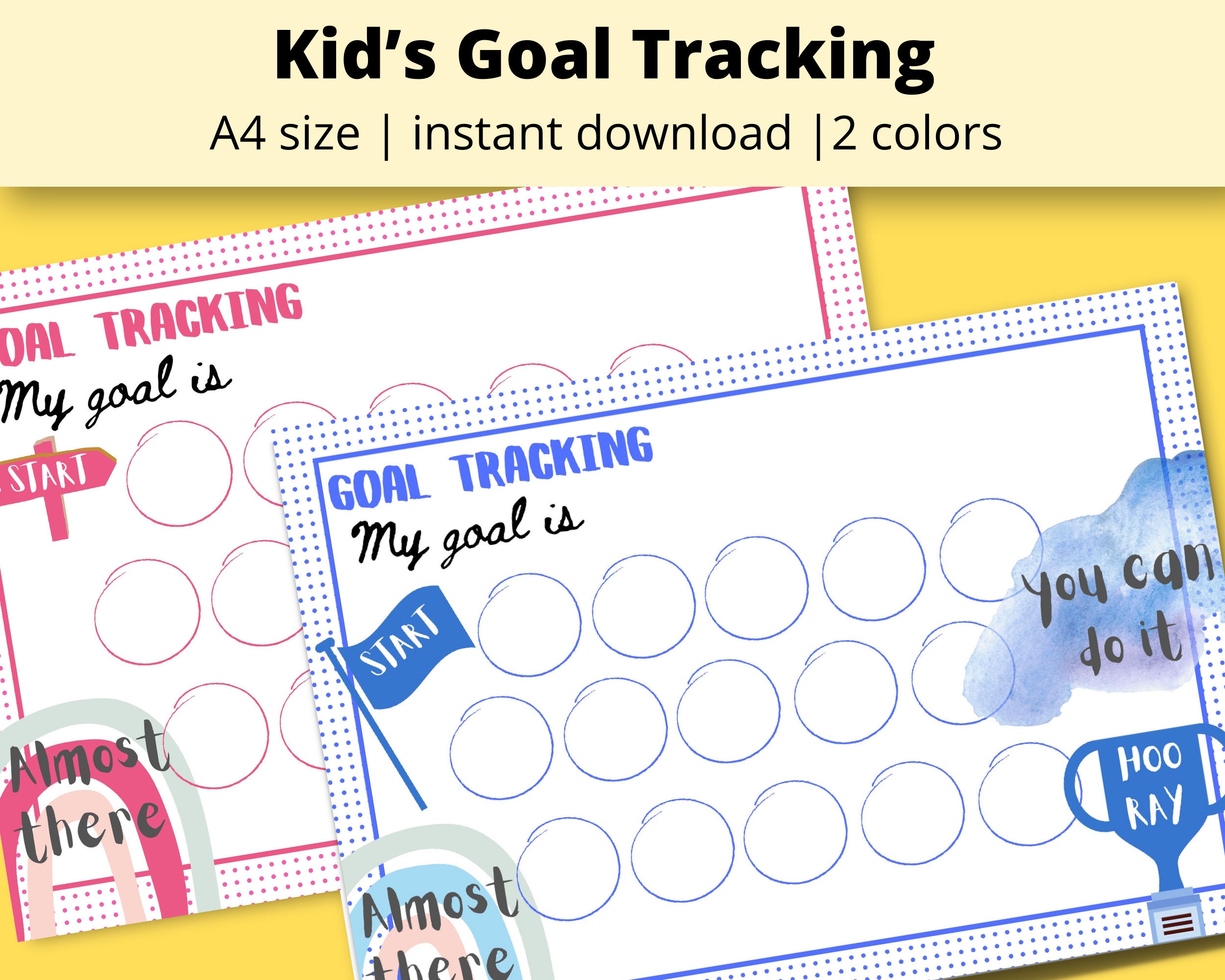 Printable Kids Goal Tracking Planner Ideas for Children Goal Tracking ...