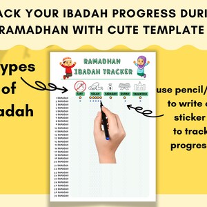 Printable Kids Ramadan Ibadah Tracker for Kids Activity Learning ...