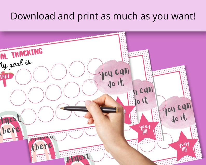 Kids Goal Tracking Printable Planner for Kids Reading Log Worksheet for ...