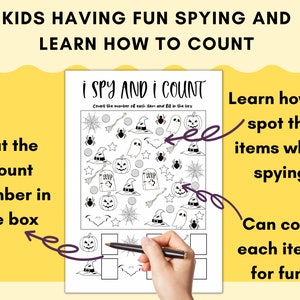 Printable Kids Activity Sheet I Spy and I Count Halloween - Etsy