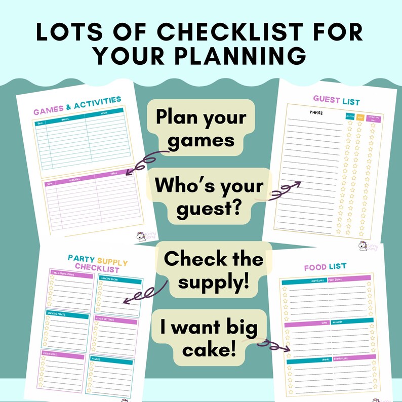 Printable Birthday Party Planning Checklist for Kids Birthday Supply ...