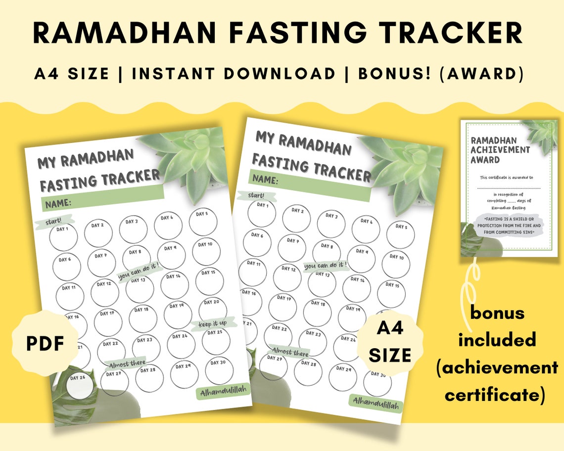 Printable Kids Ramadan Fasting Tracker Kids Activity - Etsy
