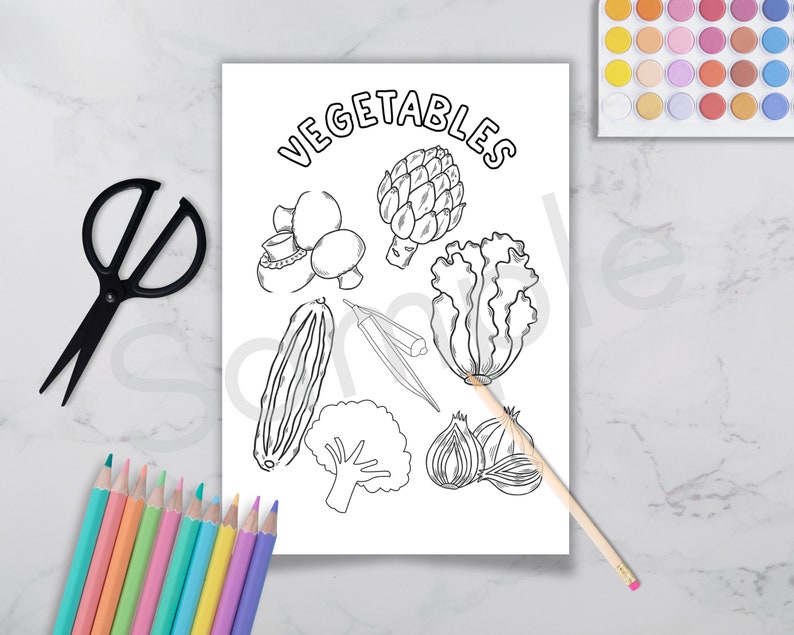 Printable Coloring Page Vegetables Learning Activities for Kids ...
