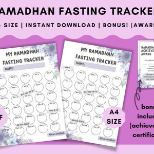 Printable Kids Ramadan Fasting Tracker for Kids Activity Ideas in ...