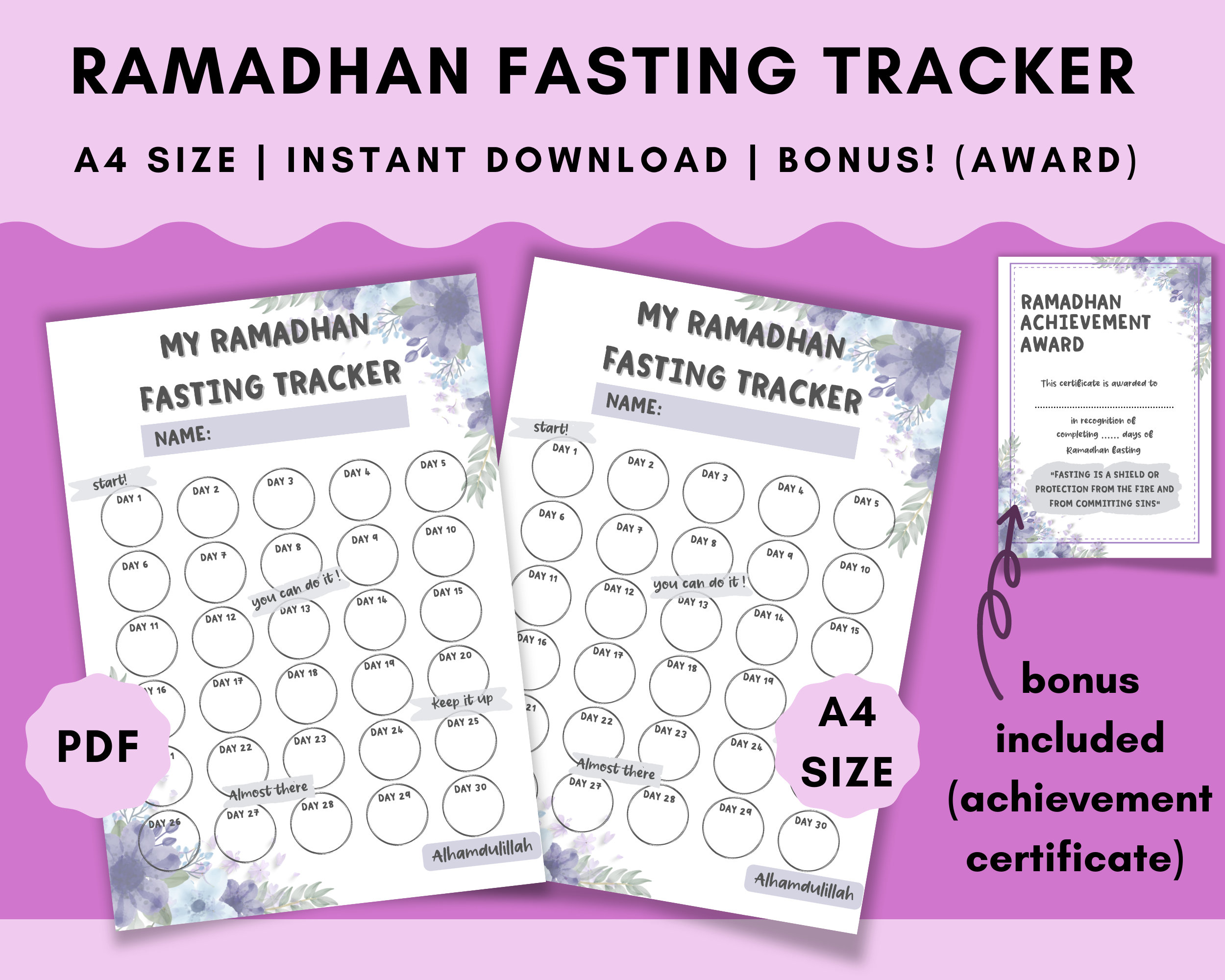 Printable Kids Ramadan Fasting Tracker for Kids Activity Ideas in ...